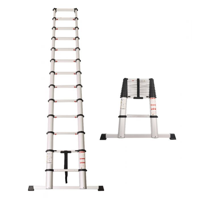 Extra Wide Telescopic Ladder with Soft Close Design