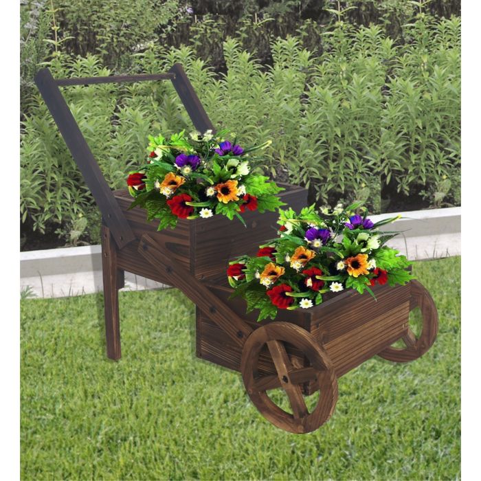 Wooden Garden Cart Planter