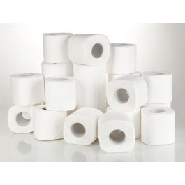 jumbo pack of soft white loo rolls